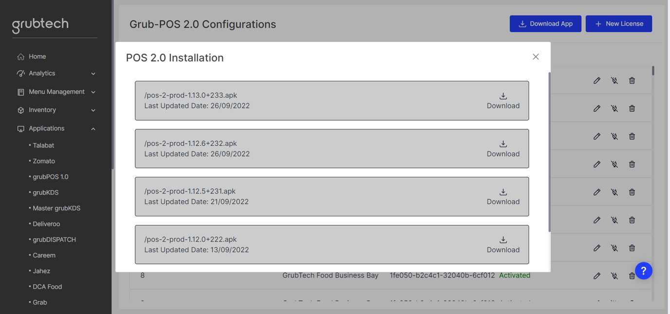 How to update g'POS from GrubCenter.