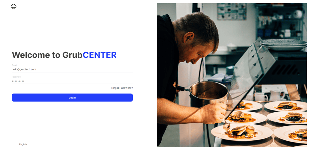 Log in and Log out from GrubCENTER