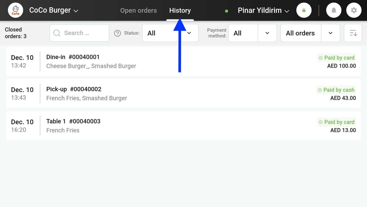 How to View order history