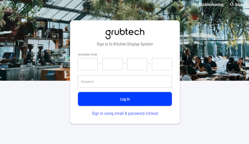 Log in to GrubKDS