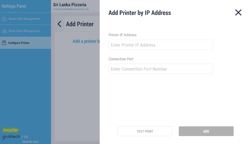 Connect a Printer to a KDS.