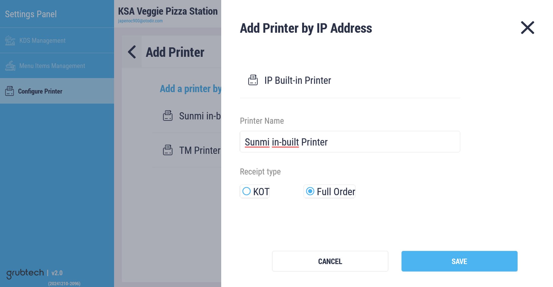Connect a Printer to a KDS.