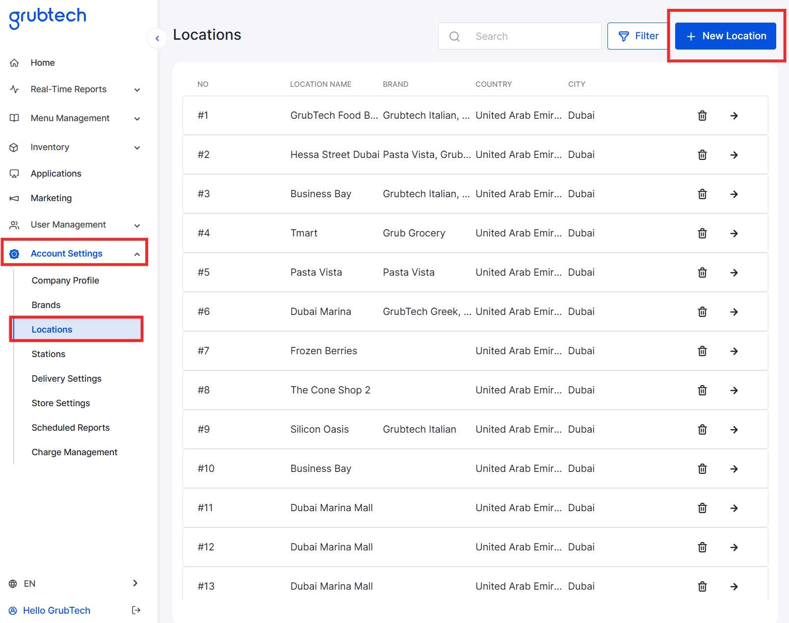 Create a Location in GrubCenter