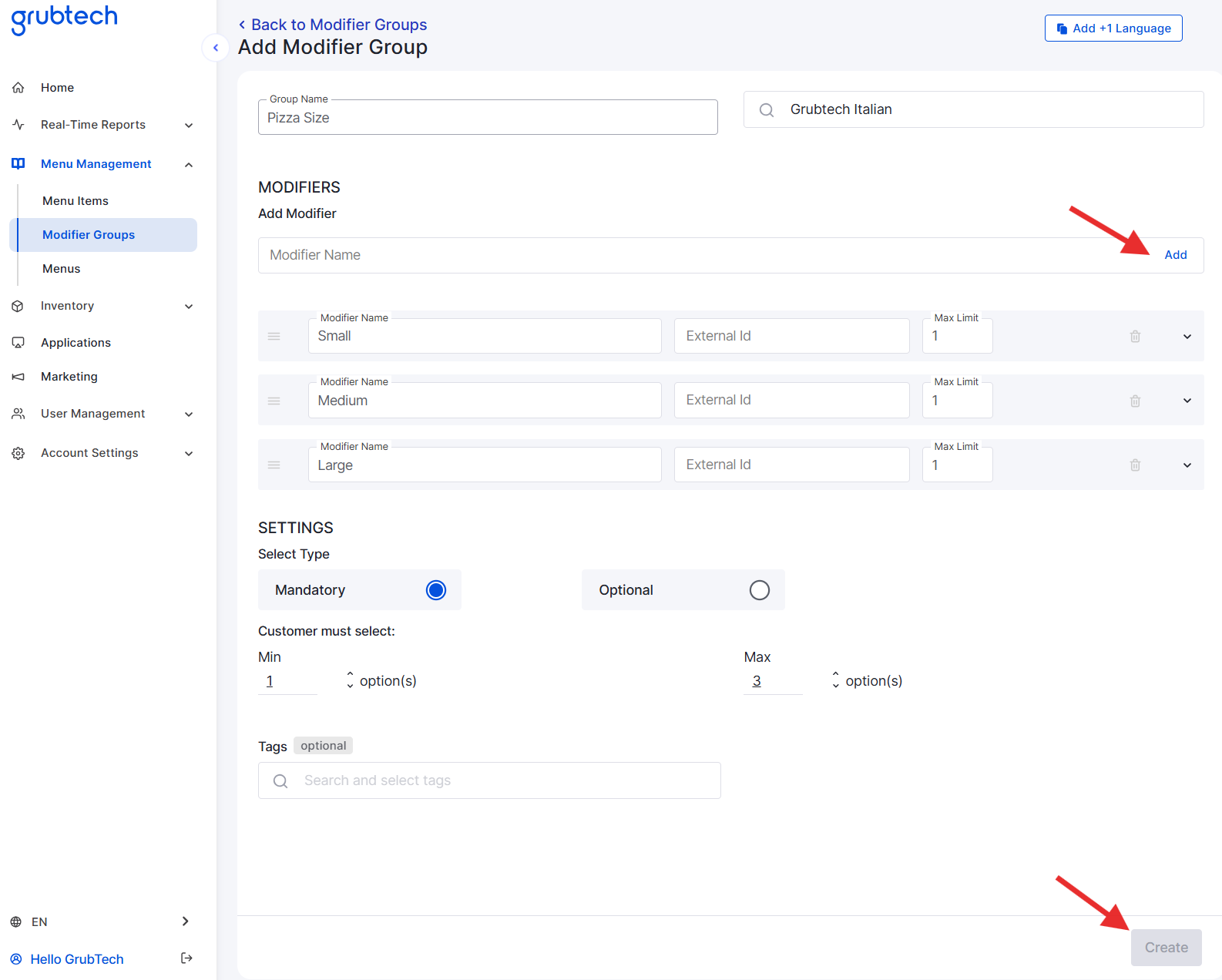Create a Modifier Group